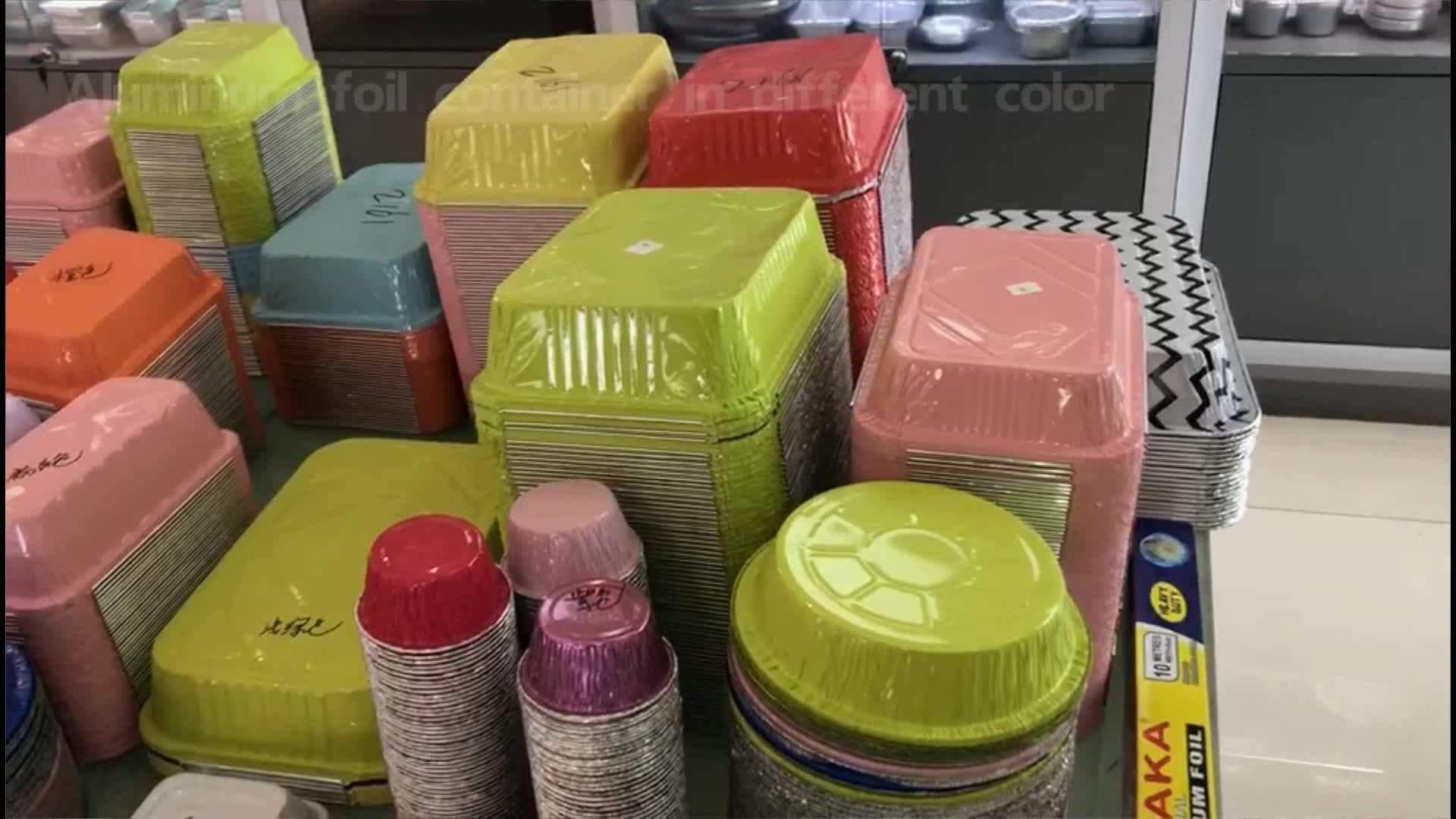 Disposable Colorful 650ml Pasta Aluminum Foil Take Out Container Food ...