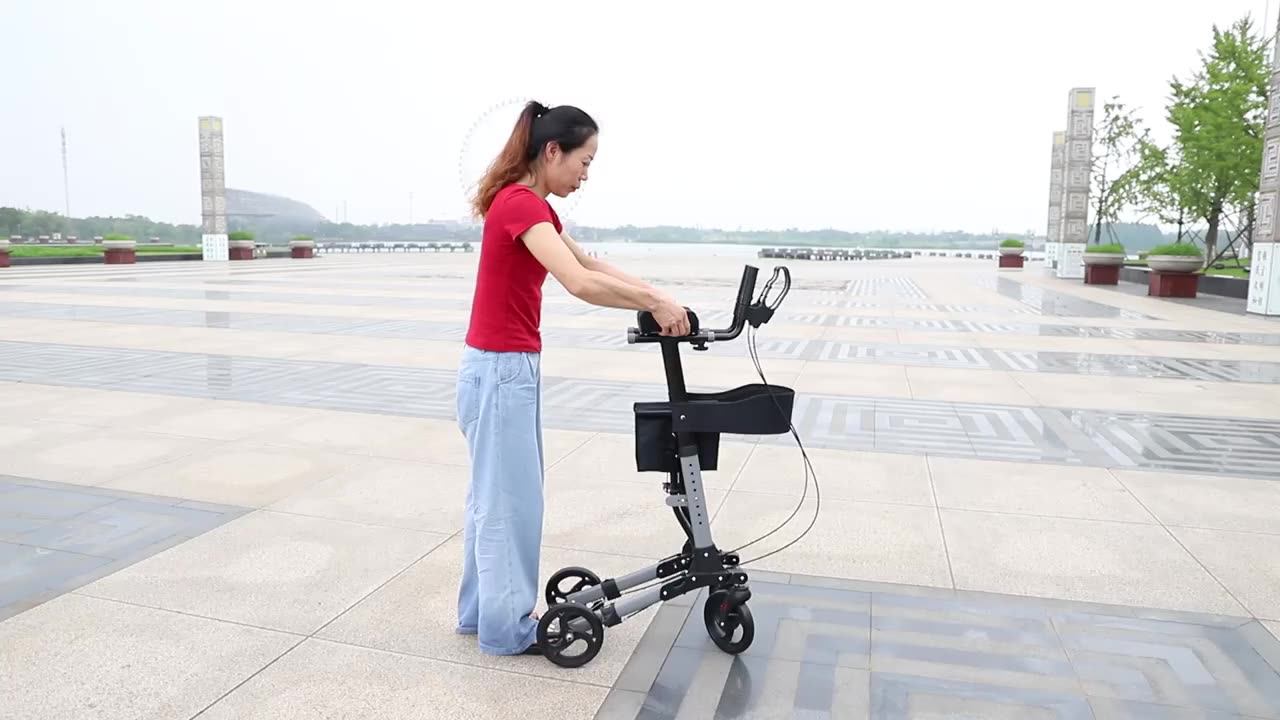 Portable Folding Aluminium Rollator Walker With Push-down Handle Brake ...