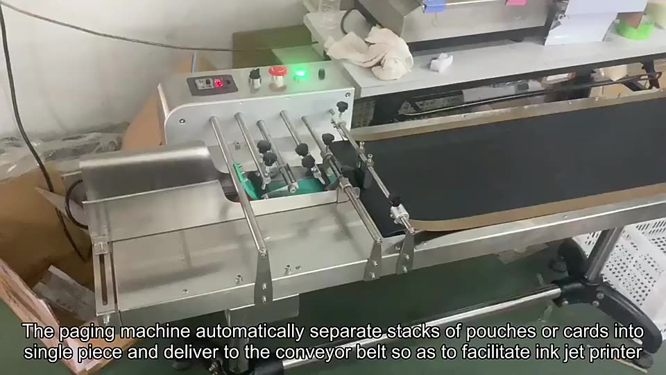 Automatic Bag Paper Card Pagination Paging Machine Conveyor Belt Feeder Paging Machine With Tij ...