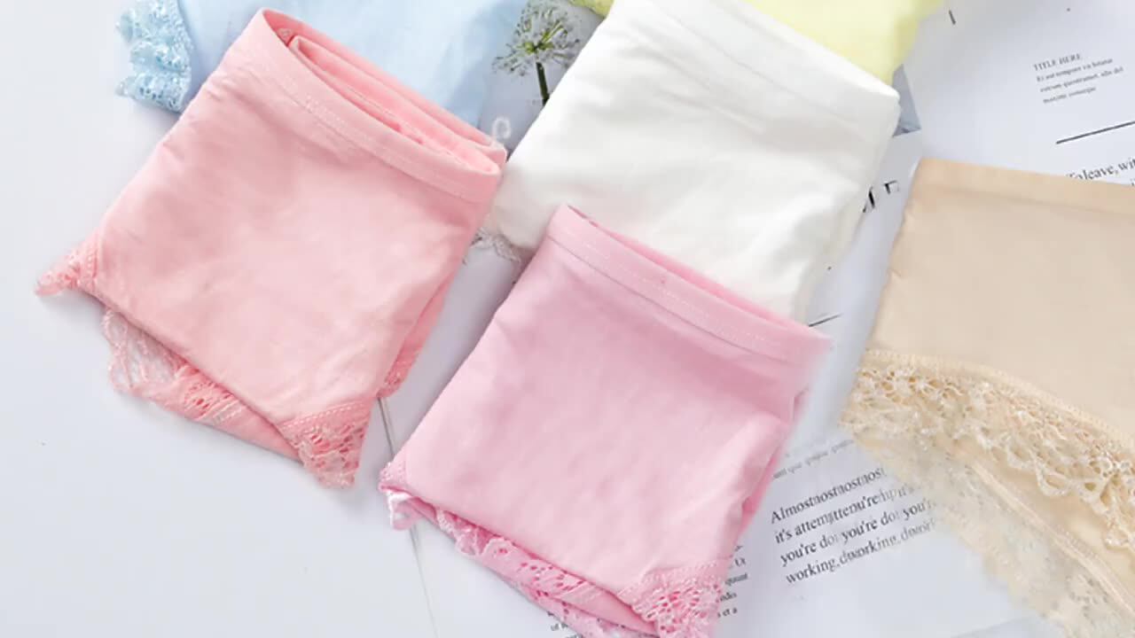 High Quality Mid Waist Briefs Panty Solid Color Sexy Mature Women ...