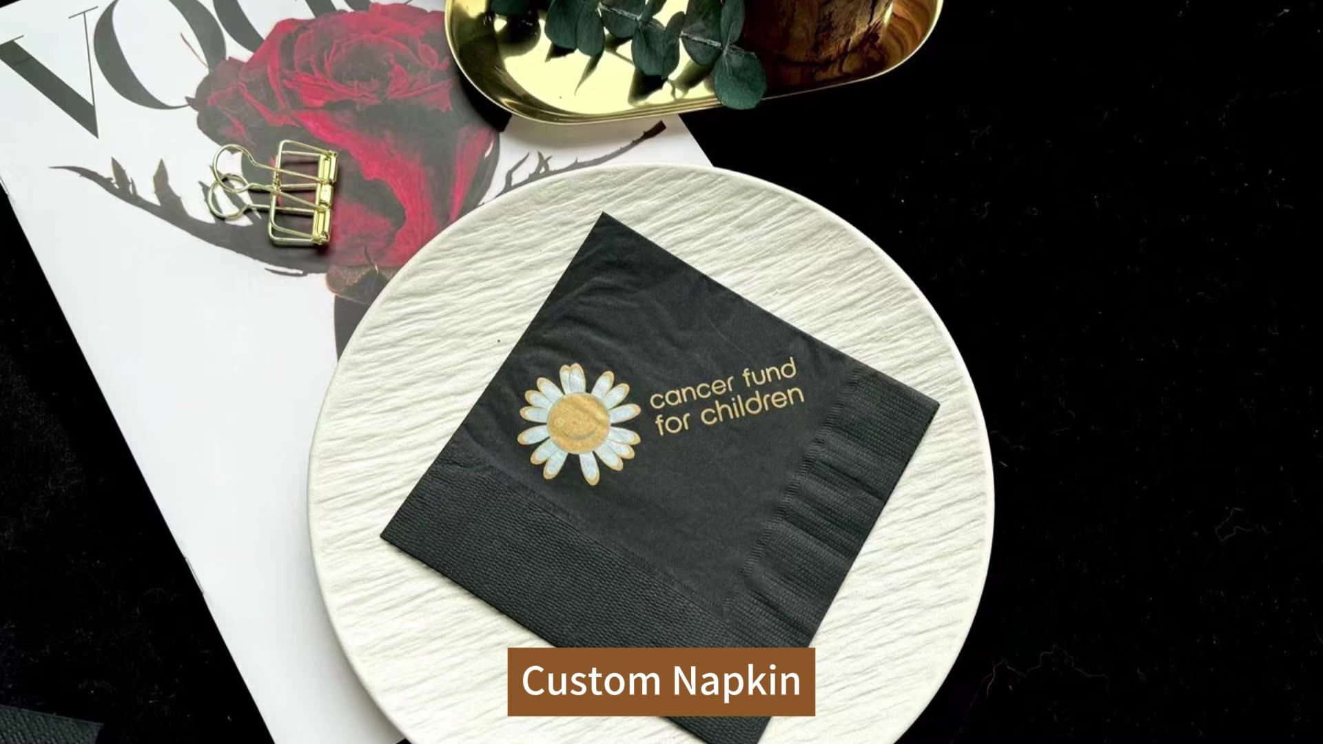 Bright Hot Selling Restaurant Tissue Paper Custom Design Logo 3ply ...