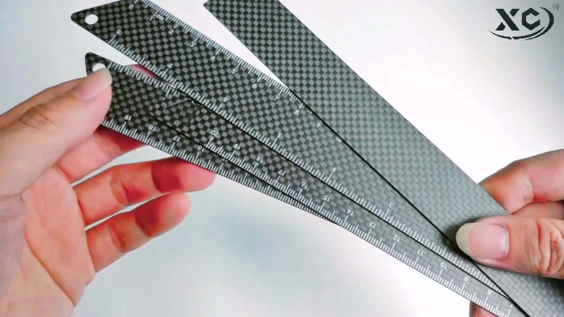 Black Carbon Fiber Cnc Cutting Straight Scale Ruler - Buy Traight Scale ...