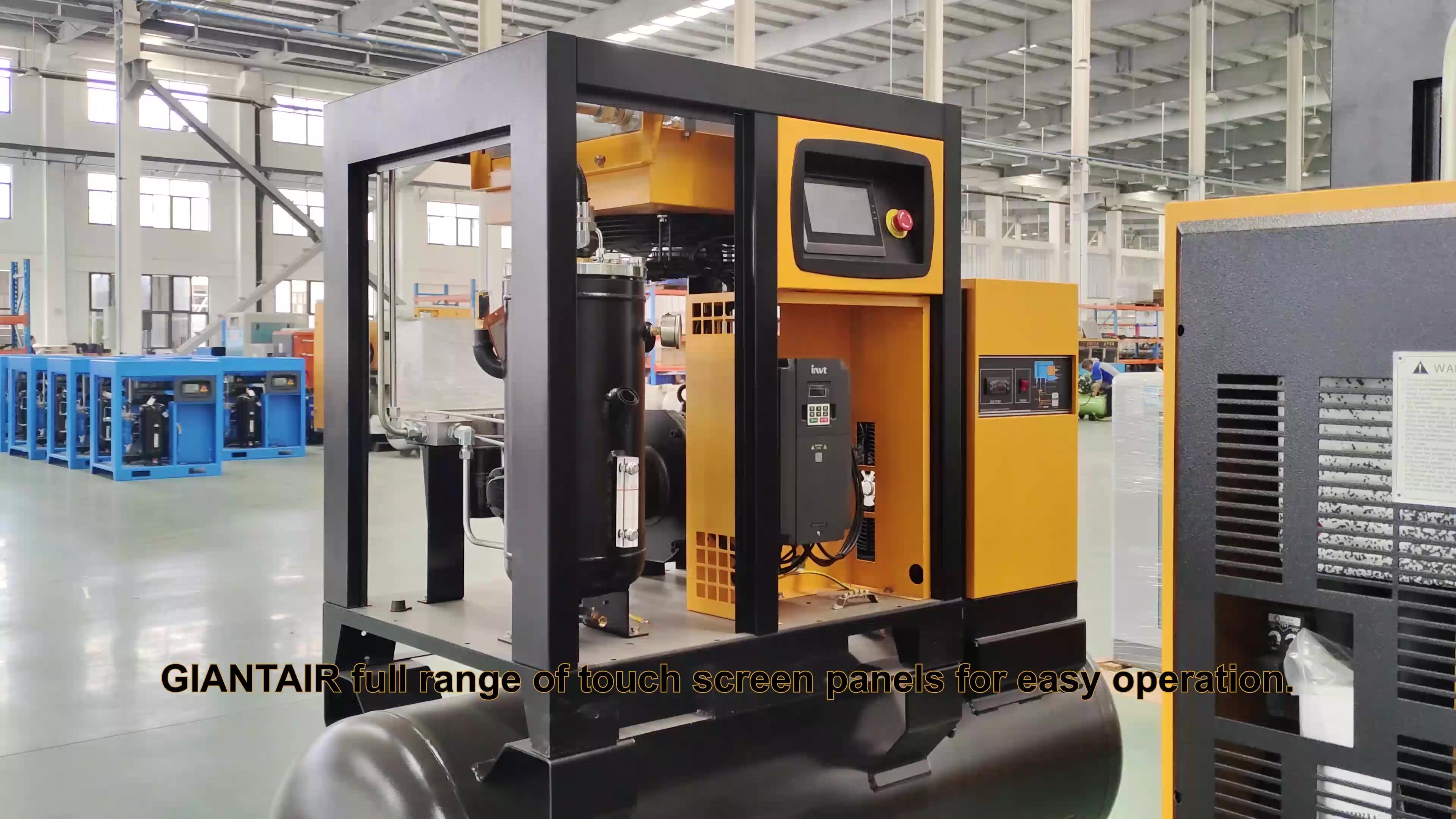 Giantair 15kw 22hp 10bar 380v 4-in-1 500l Industrial Rotary Screw Air ...