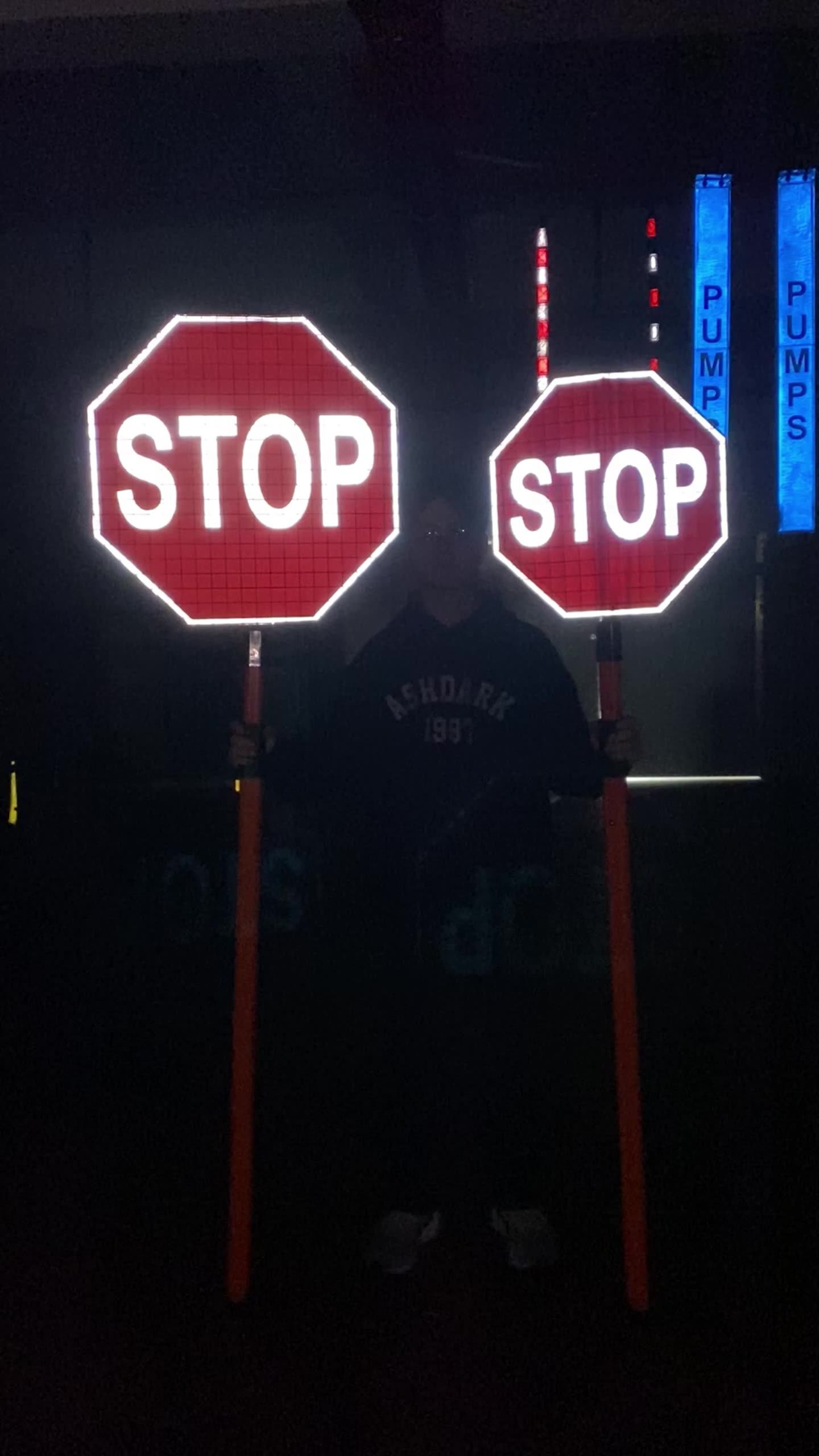 Flexible Road Stop Roll Up Traffic Signs Stop / Slow Roll-up Paddle ...