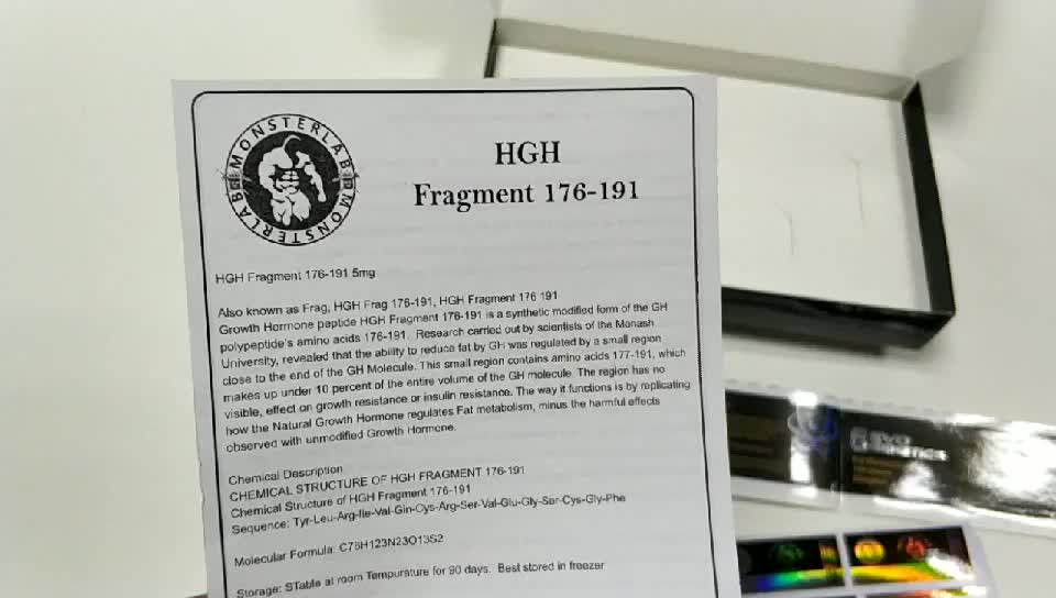 Custom Self Foldable Ghrp Box For 10 Vials With Paper Tray And Leaflet ...