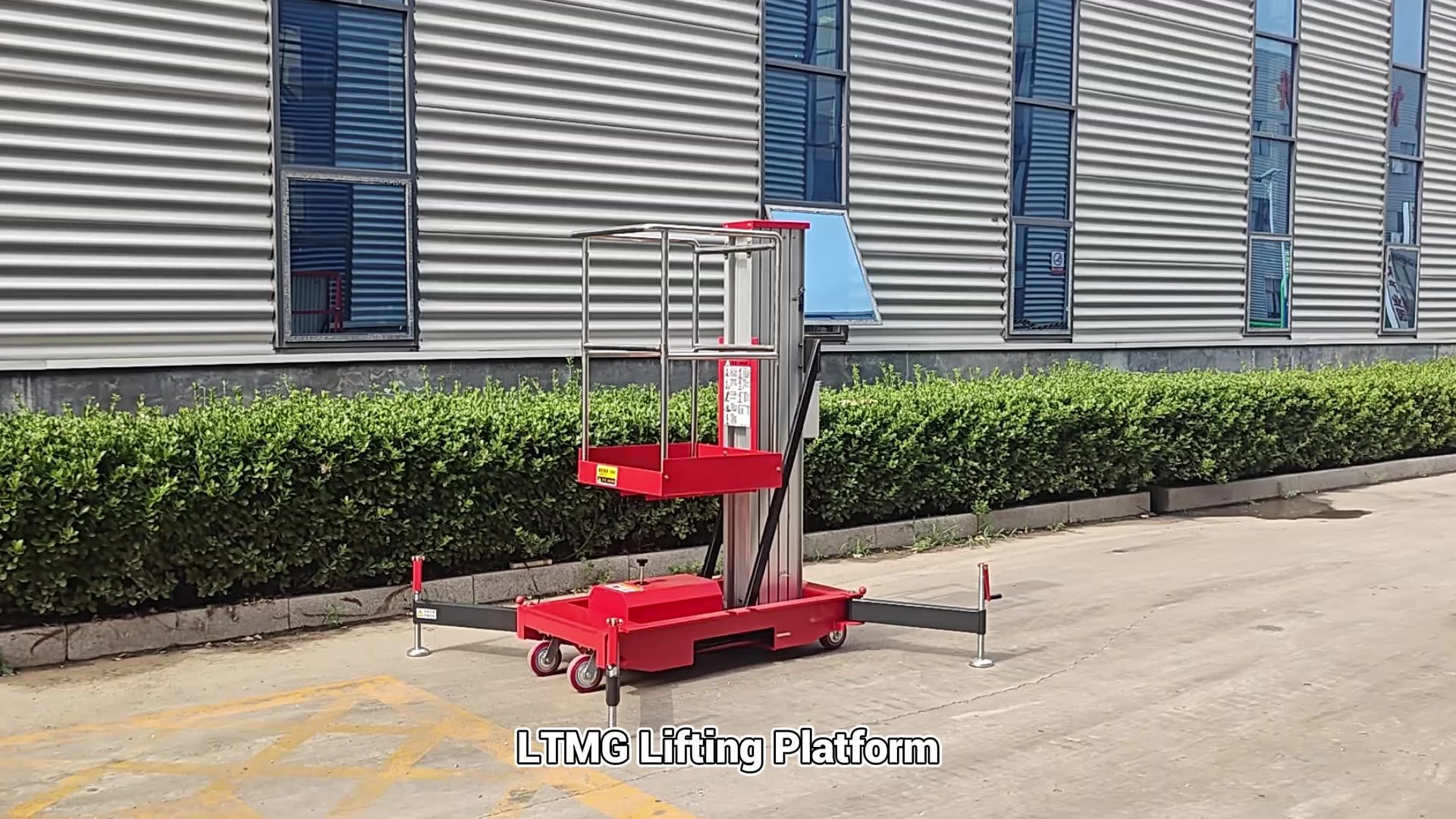 4m 6m 8m 10m Lifting Height Adjustable One Mast Aluminum Alloy Work ...