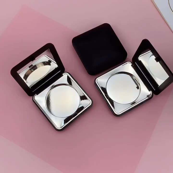 Private Label Black Compact Powder Case Eyeshadow Palette Case Square ...