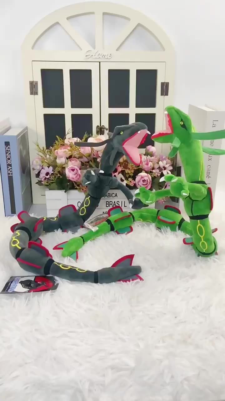 Anime Plush Kawaii Shiny Rayquaza Plush Doll Stuffed Figure Toy Quality ...