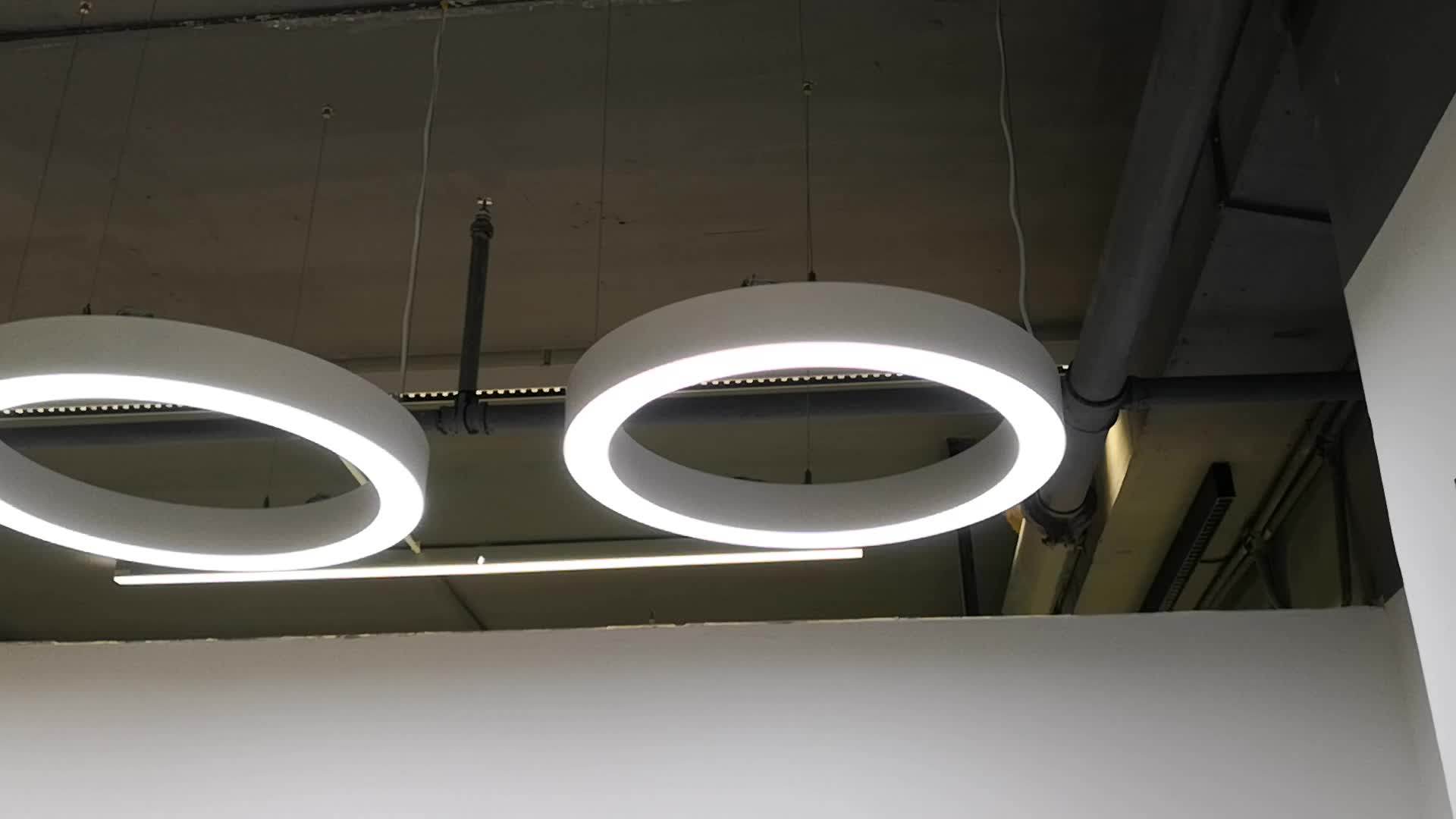 Curved Profile Linear Light Customized Size Led Pendant Ring Light With ...