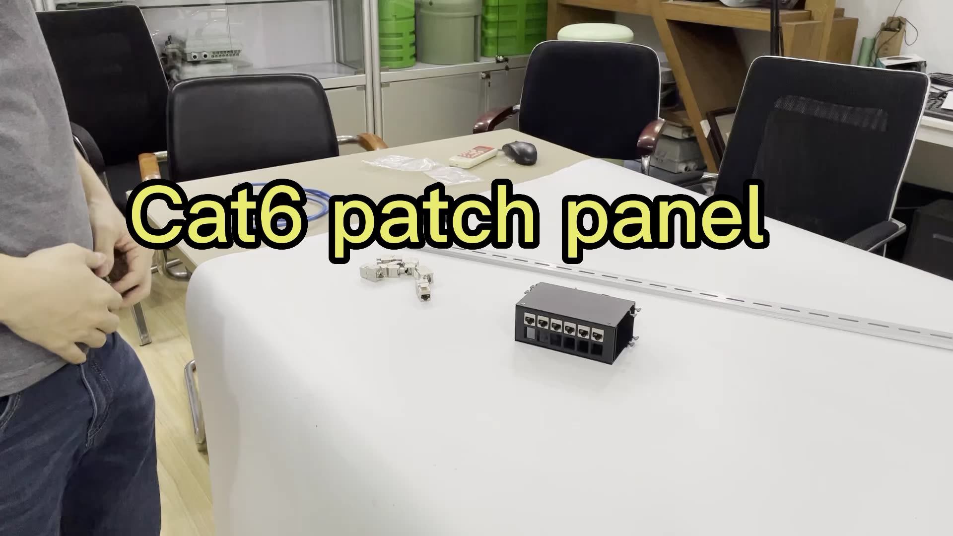 12 Port Din Rail Rj45 Patch Panel With Cat6 Keystone Jack Stp Ftp ...