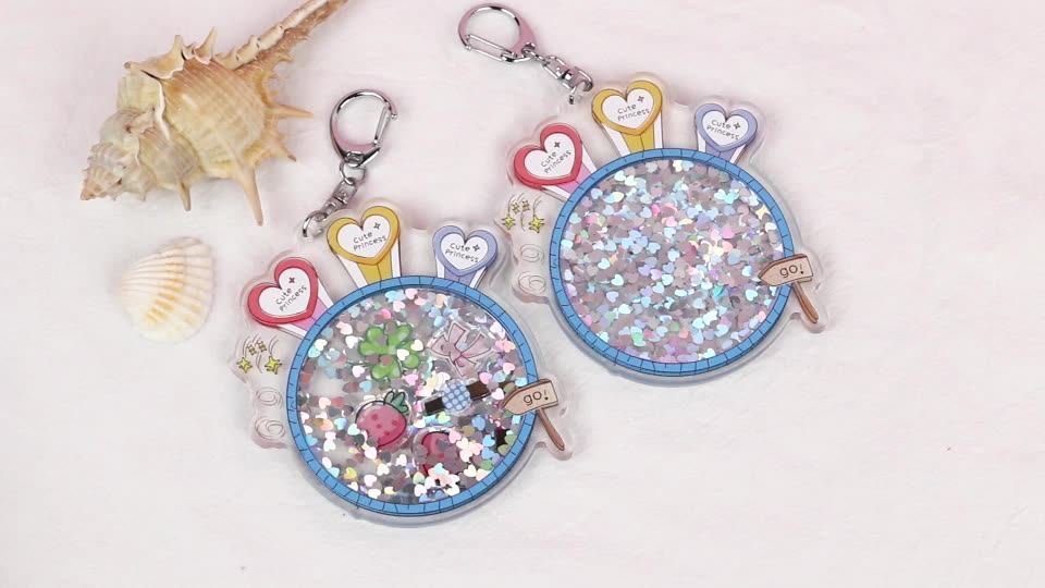 Vograce Personalized Acrylic Keychain Custom Printed Shaker Charms Cute ...