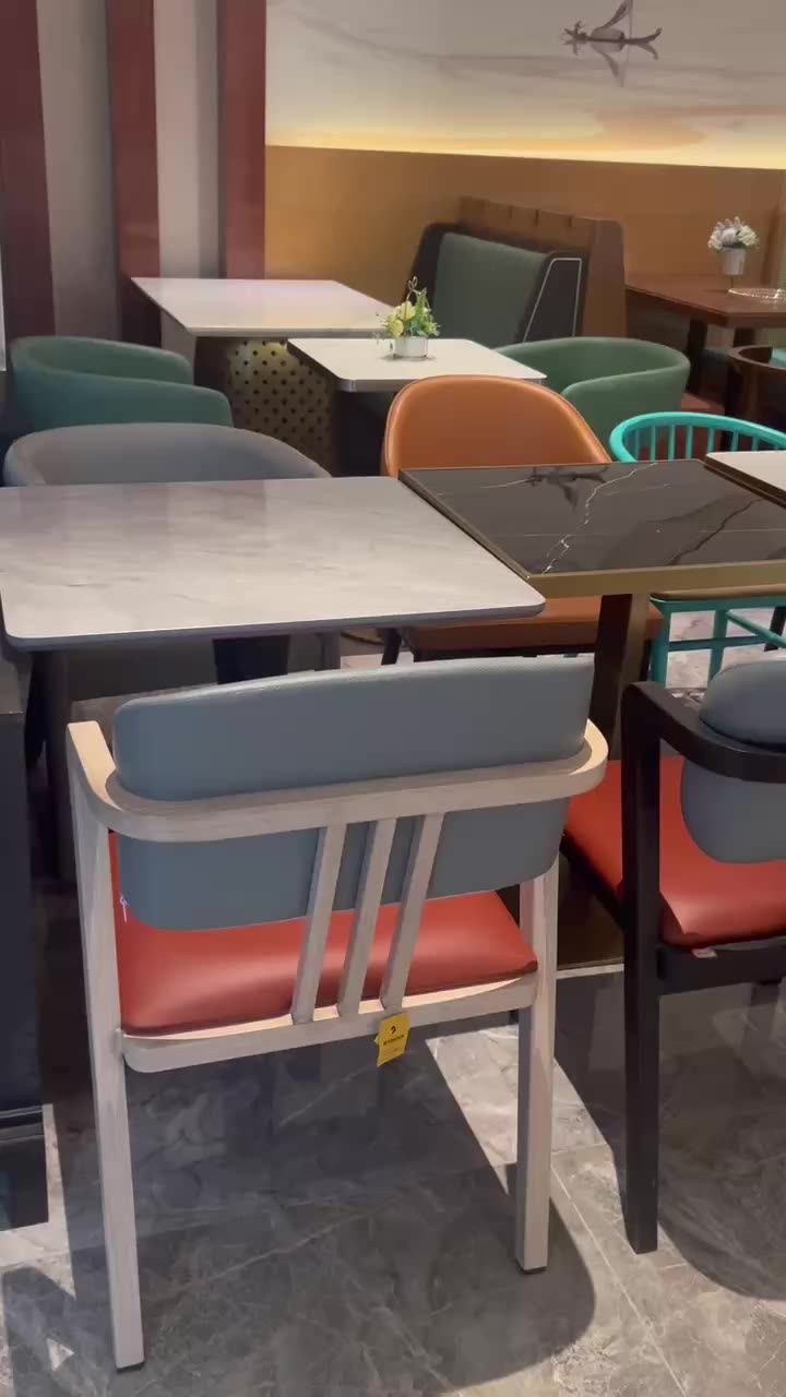 Modern Wood Cafe Restaurant Fast Food Bar Dining Furniture Stackable ...