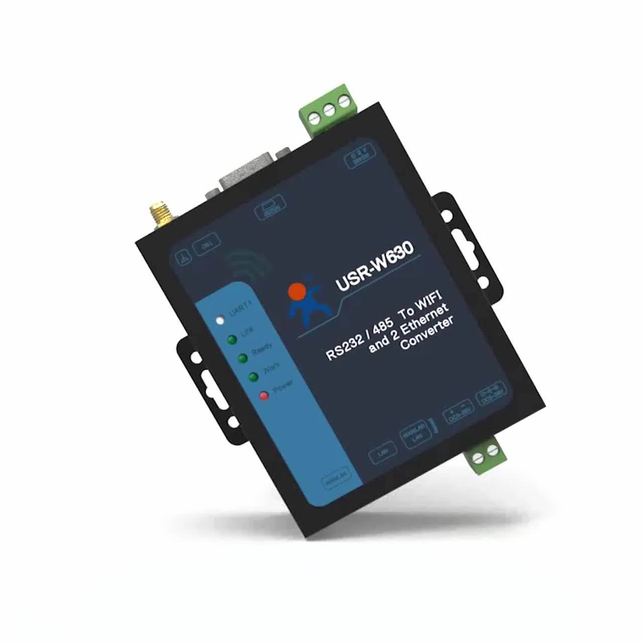 Usr-w630 Industrial Wifi To 2 Ports Ethernet To Serial Converter ...