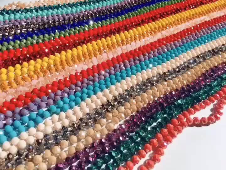 Wholesale 64 Color 60 Inch Handmade Multicolor 8mm Knotted Matt Long ...
