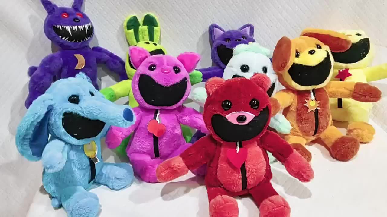Al Smiling Critters Plush Toys Cartoon Aminal Rabbit Cat Dog Bear Dolls ...