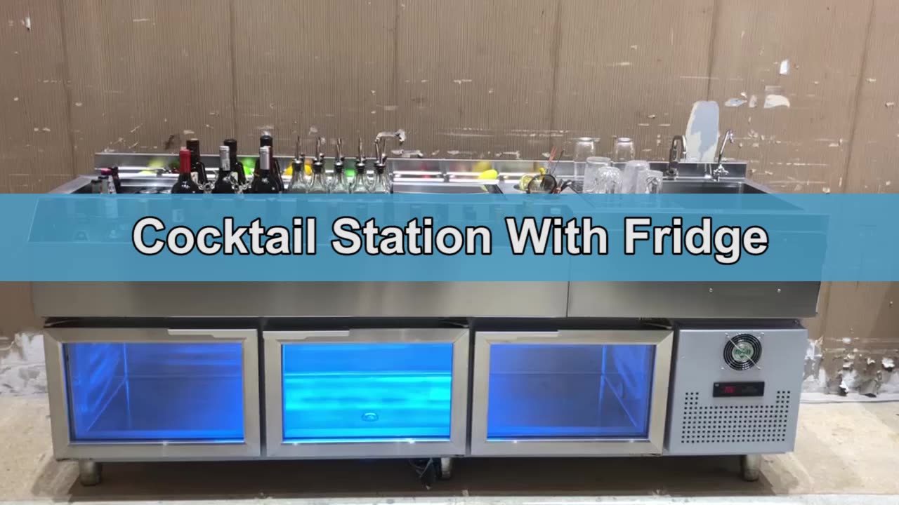 Customized Standard 304 Stainless Steel Portable Bar Bartender Table