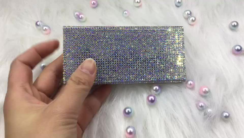 Glitter Bling Diamonds Empty Diamond Lash Box Bling Mink Eyelash Case ...