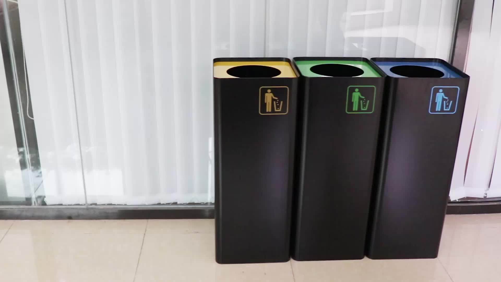 Dustbin Seperate Trash 3 Compartments Recycling Garbage Waste Rubbish ...