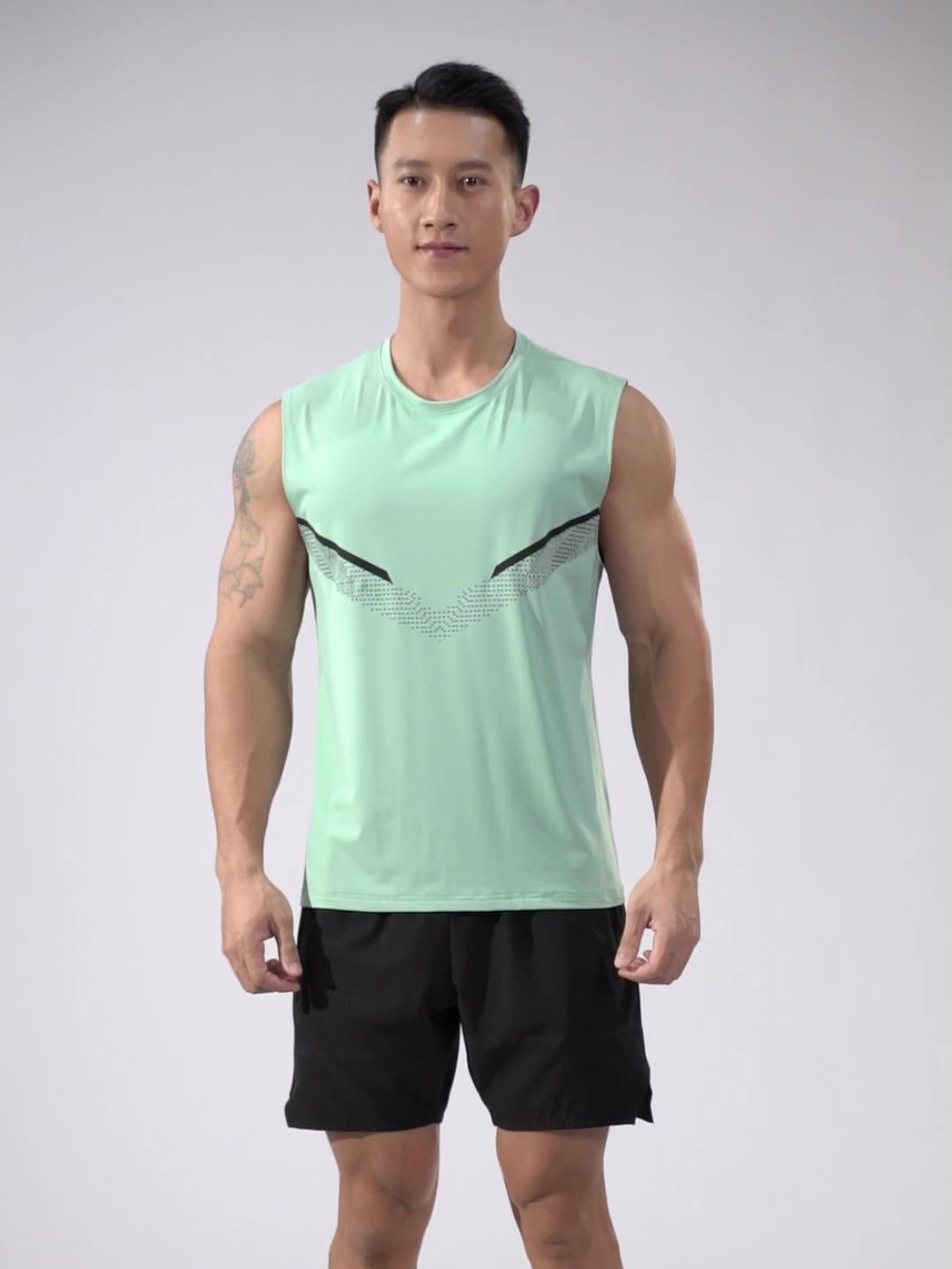 Men Stretch Cool Dry Muscle Tank Tops Athletic Crewneck Sleeveless ...