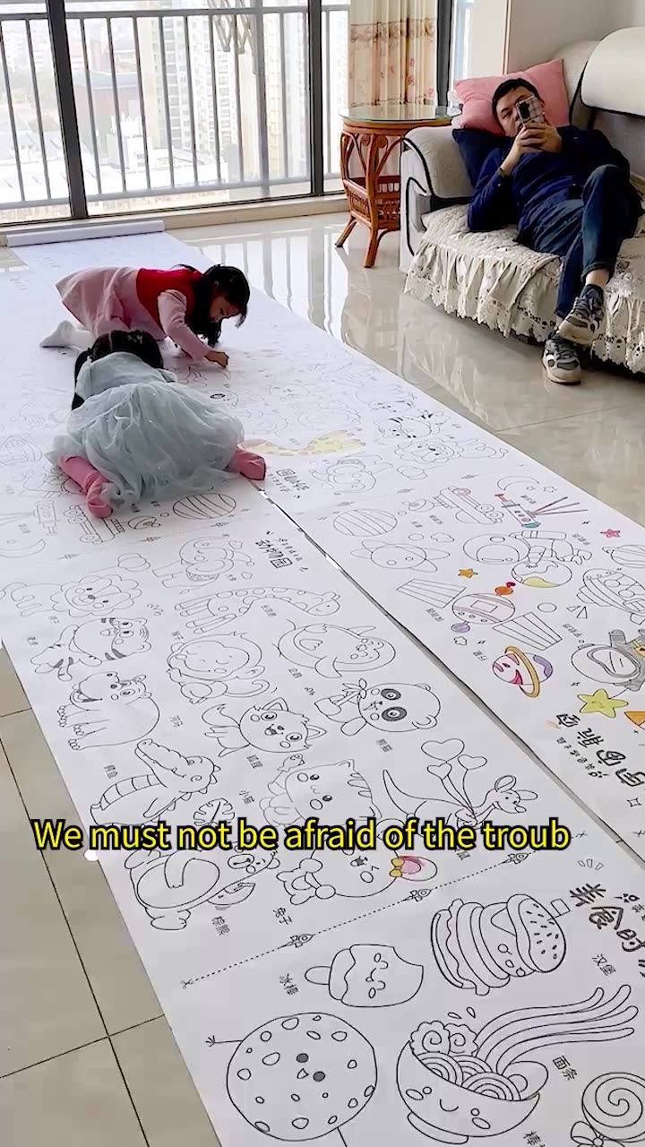 Ysr Drawing Paper Large Colorful Rolling Paper Graffiti Scroll Coloring ...