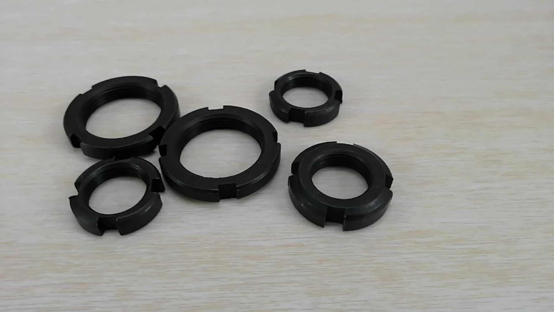 GB812国标圆螺母开槽锁紧螺母止退螺母四槽螺母并帽M10---M300-阿里巴巴