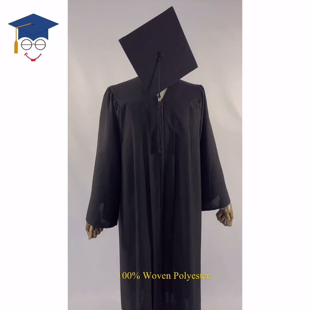 Wholesale Black Matte Graduation Gown And Cap Stole - Buy Wholesale ...