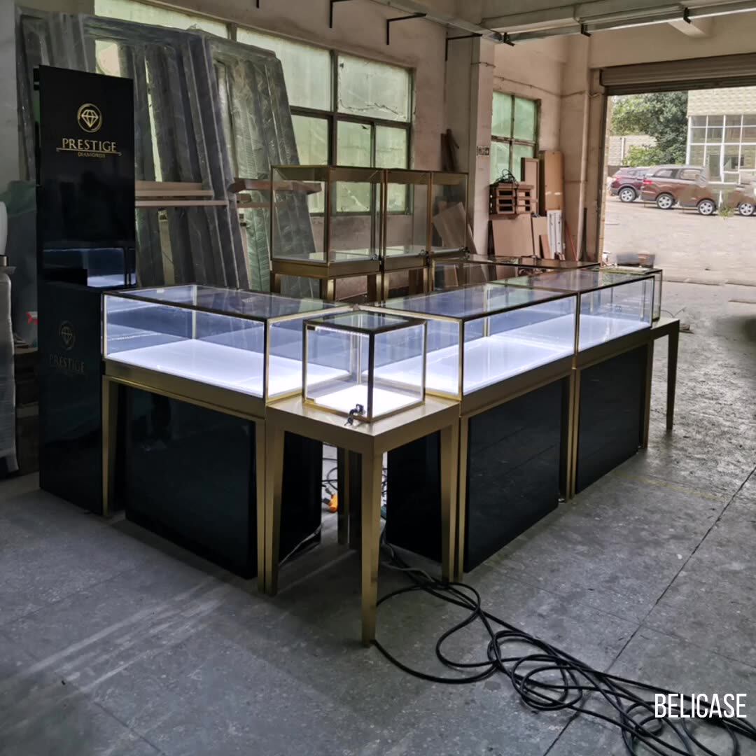 Stainless Steel Glass Display Showcase Cabinet Crystal Shop Counter ...