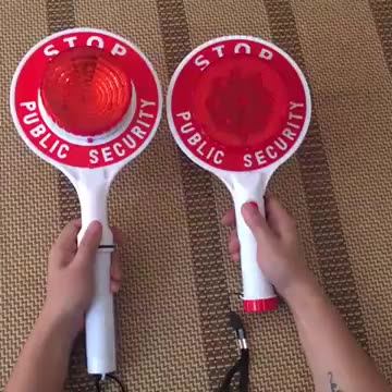 Rechargeable Stop Sign Board Hand Held Stop Sign Led Red Plastic ...