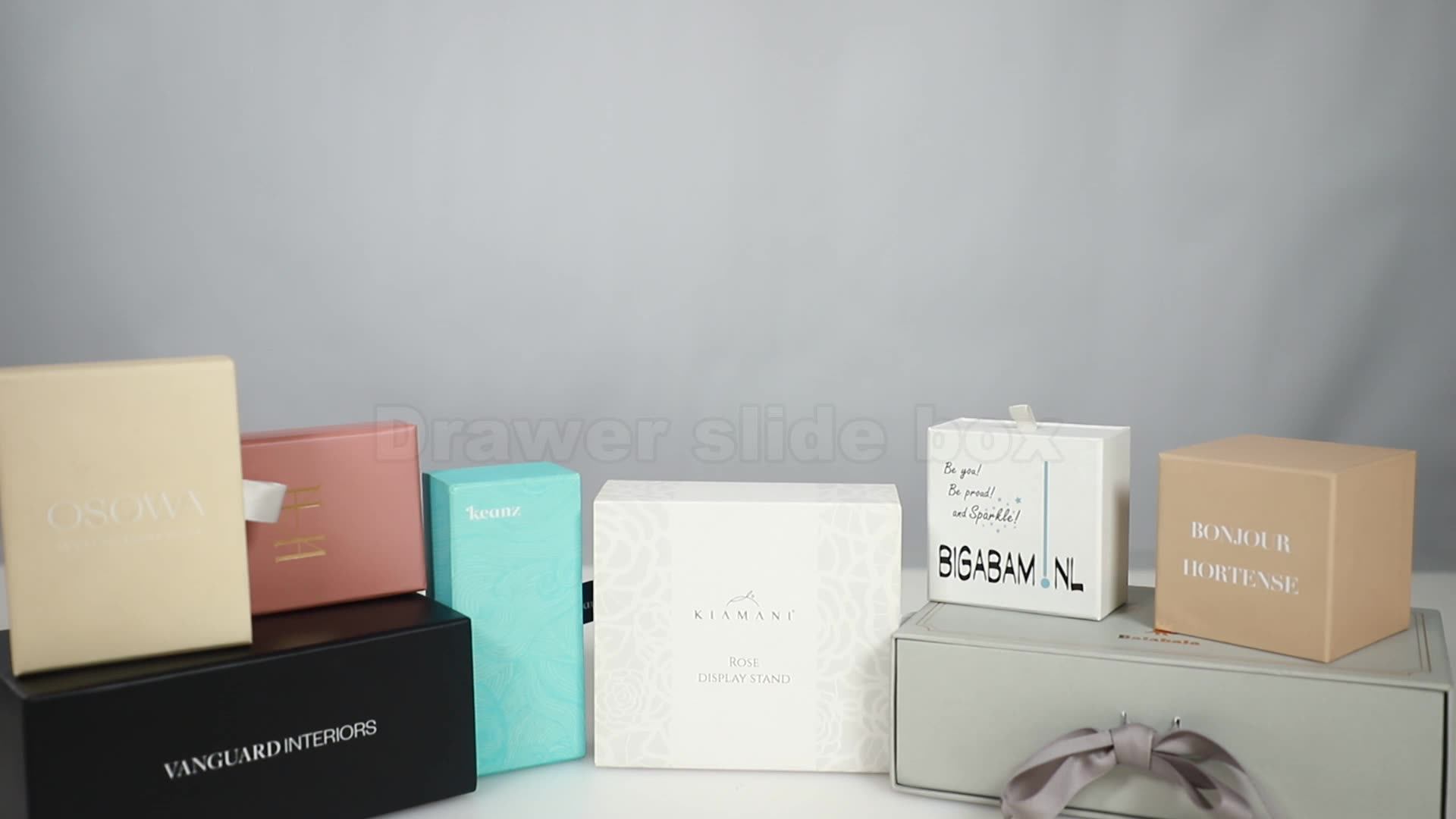Reusable High End Logo Printing Luxury Drawer Gift Box With Ribbon ...