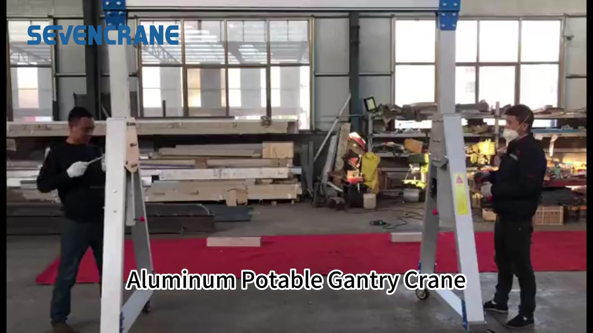 2 Ton Mobile Portable Adjustable Lifting Equipment Aluminium Gantry ...