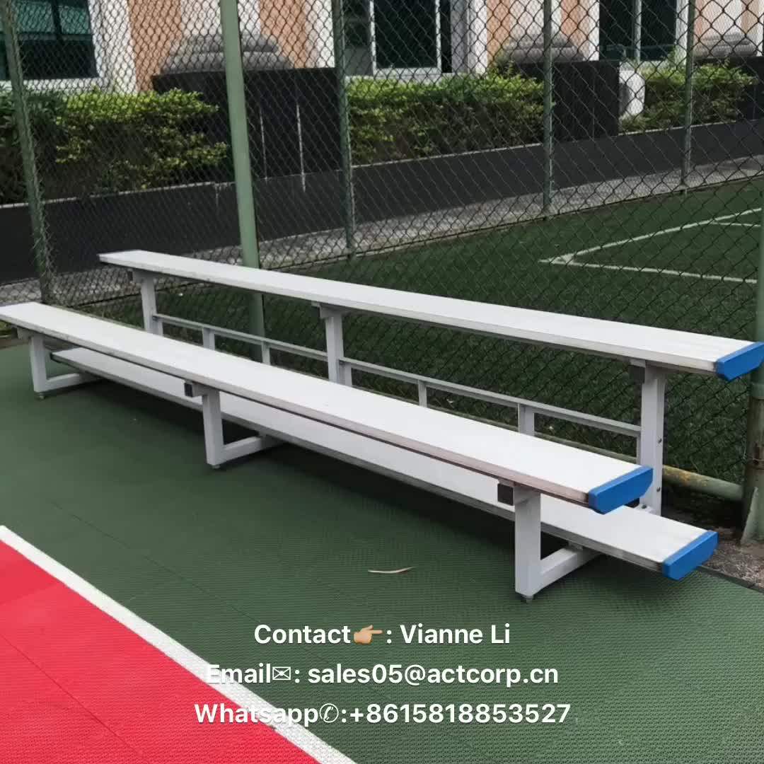 2 Row Portable Aluminum Gym Bleacher,Soccer Player Bench Stadium ...