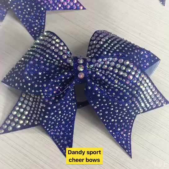 High Quality Cheerleading Hair Bows Oem Design Custom Logo Rhinestone ...