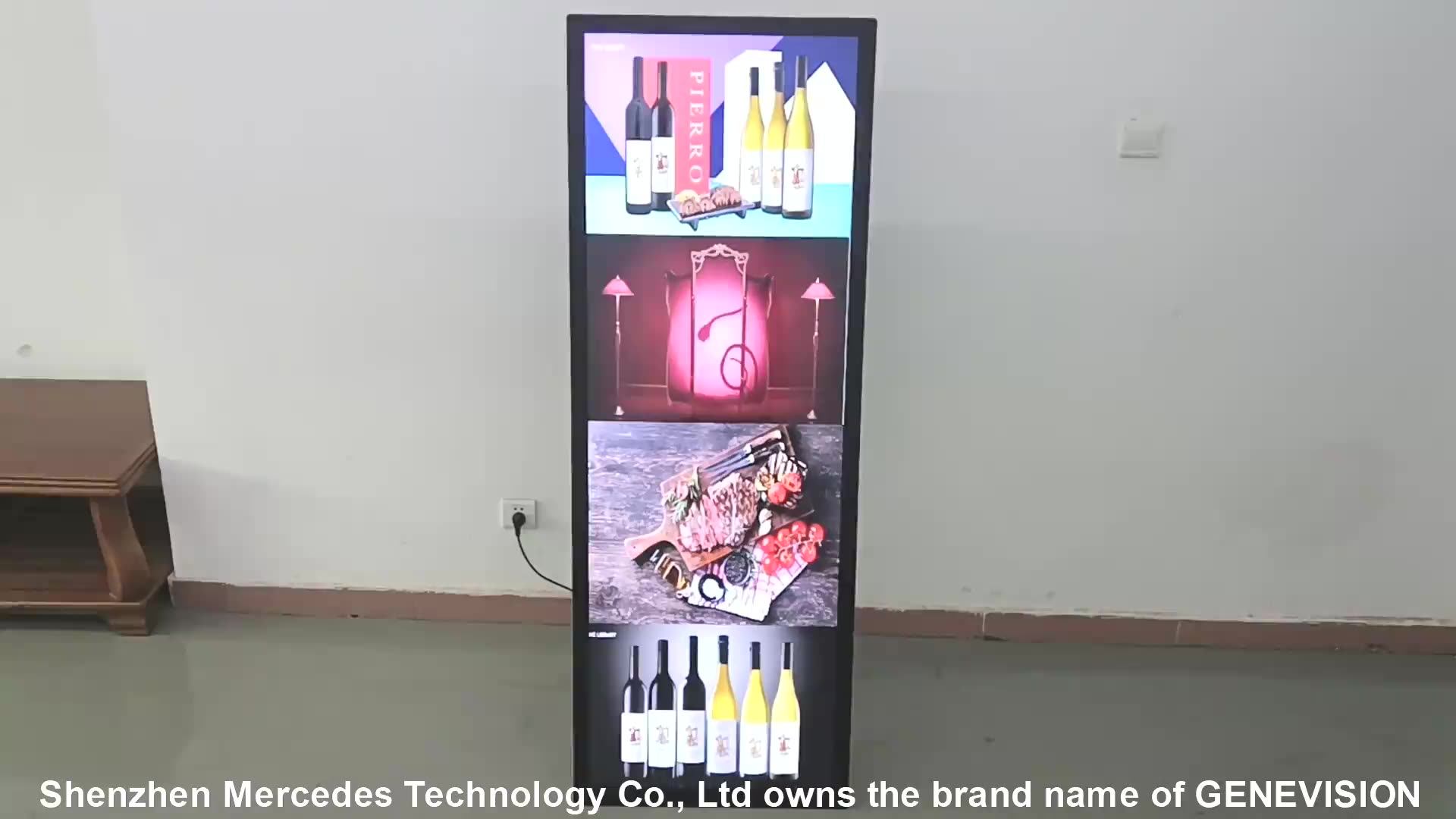 4k Edgeless Slant Floor Standing Digital Signage Kiosk Full Screen ...