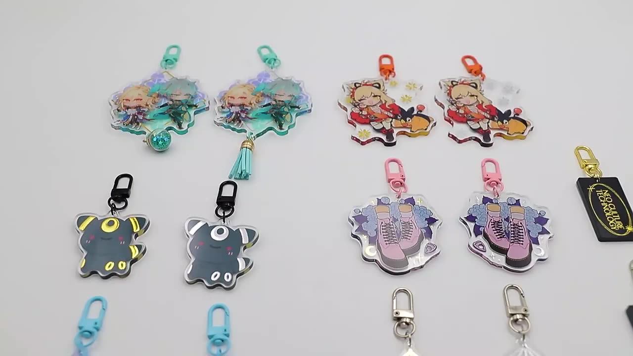 Custom Eco-friendly Acrylic Anime Keychains Gold/silver Foil Stamped ...