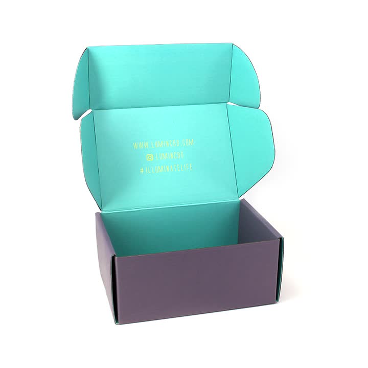 Recycled Packaging Blue Cardboard Custom Cosmetic Corrugated Shipping ...