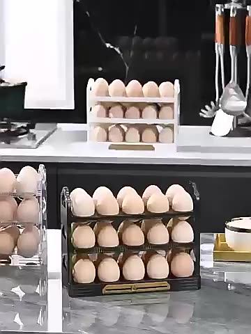 30 Egg Holder Kitchen Pantry Stackable Bins Egg Tray Rack Drawer Egg ...