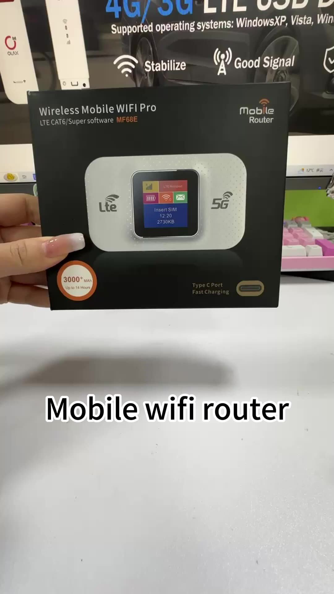 Mf68e 3000mah Battery Wireless Mobile Wifi Pro 4g Lte Cat6 Modem Pocket ...