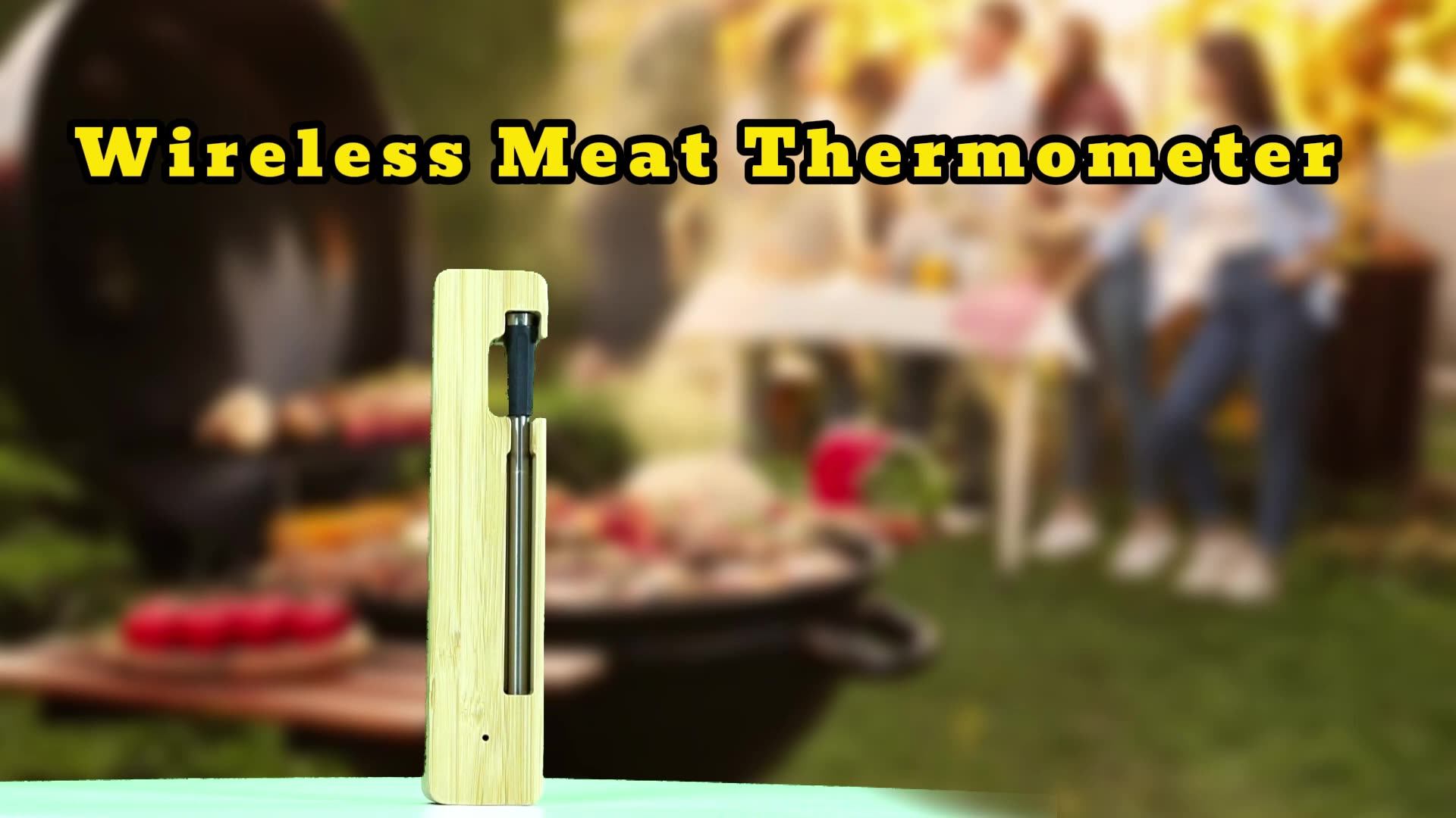 Long Range Wireless Smart Meat Oven Grill Kitchen Thermometer With Blue ...