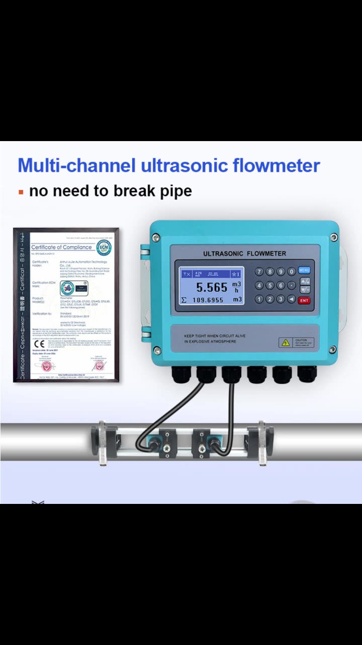 Ultrasonic Flow Meter Tuf-2000 Wall Mounted Water Clamp Flowmeter 220vac/24vdc Dn50-dn700 Large ...