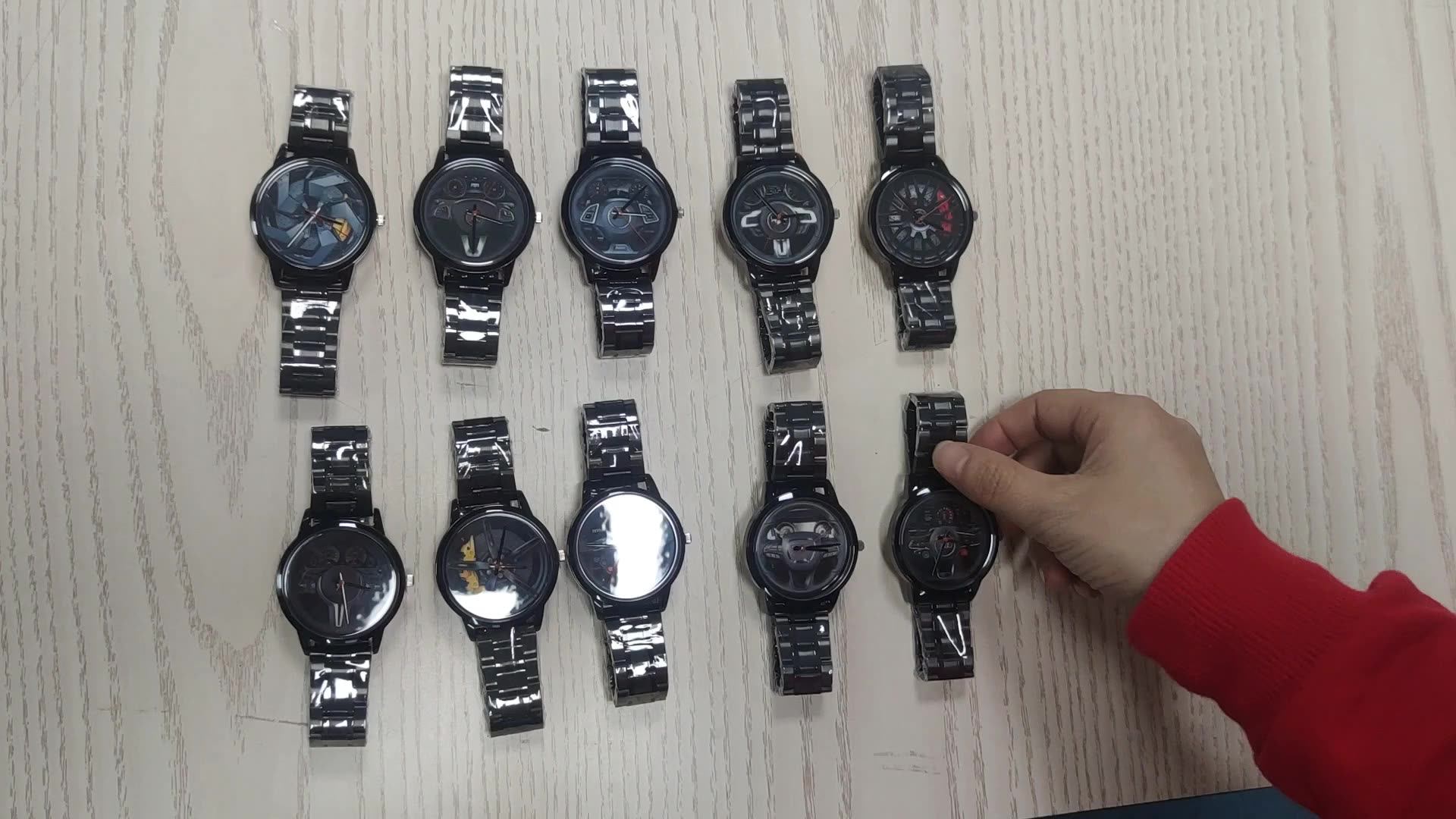 10 Models 2d Printing Car Rim Watches In Stock Speedometer Car Wheel ...