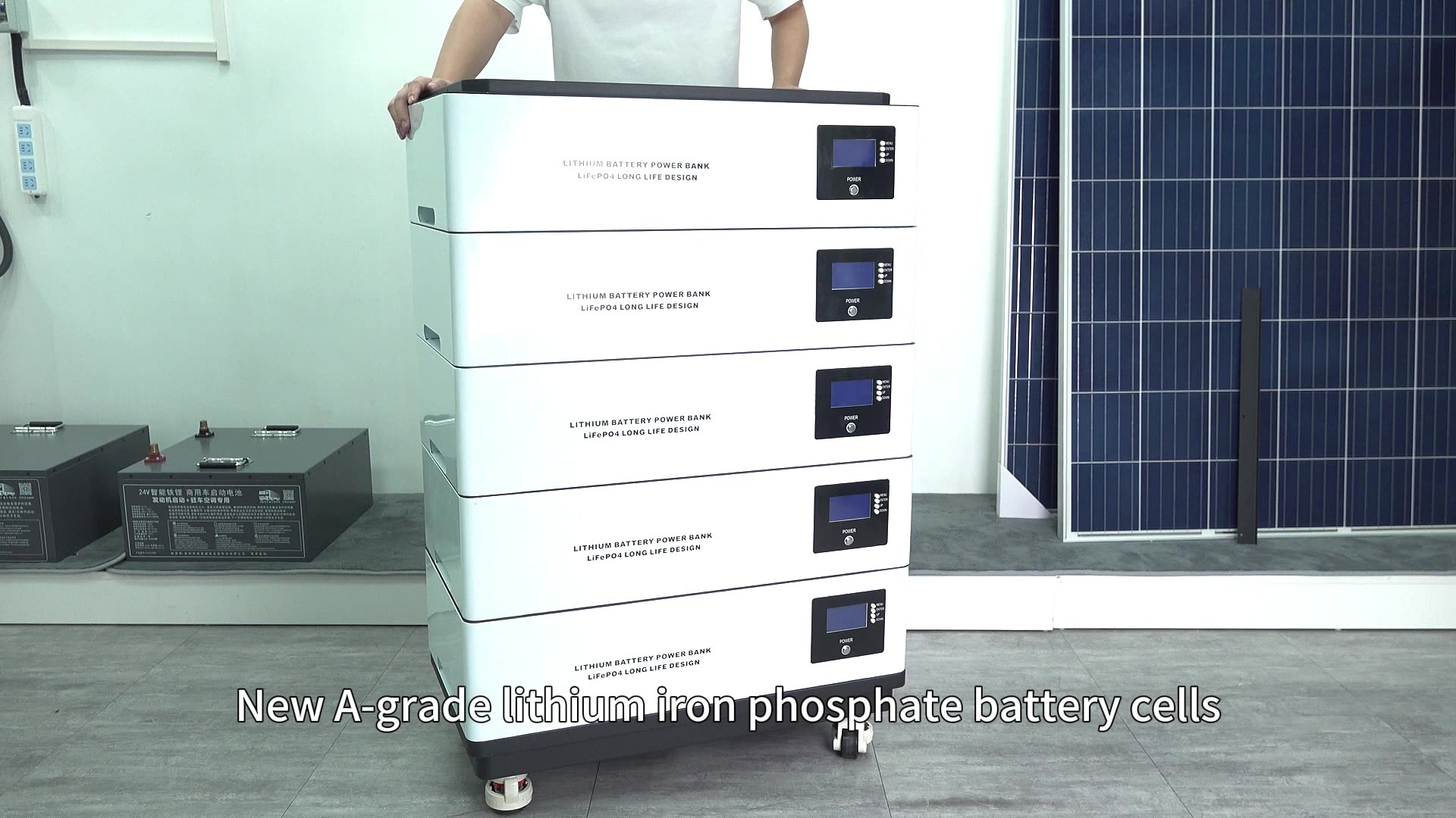 Lithium Ion Solar Batteries 48v 100ah Lifepo4 15kwh Stackable Battery 300ah 51.2v Home Energy ...