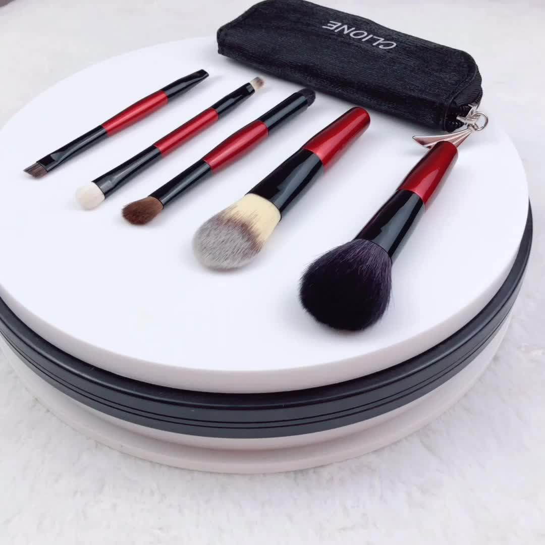 Hxt-001a Small Portable Mini Double-ended Makeup Brushes Set Natural ...