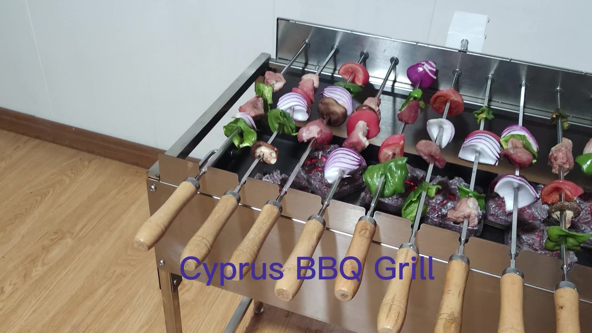 Traditional Greek Cypriot Charcoal Barbecue & Rotisserie Motor Kebab ...