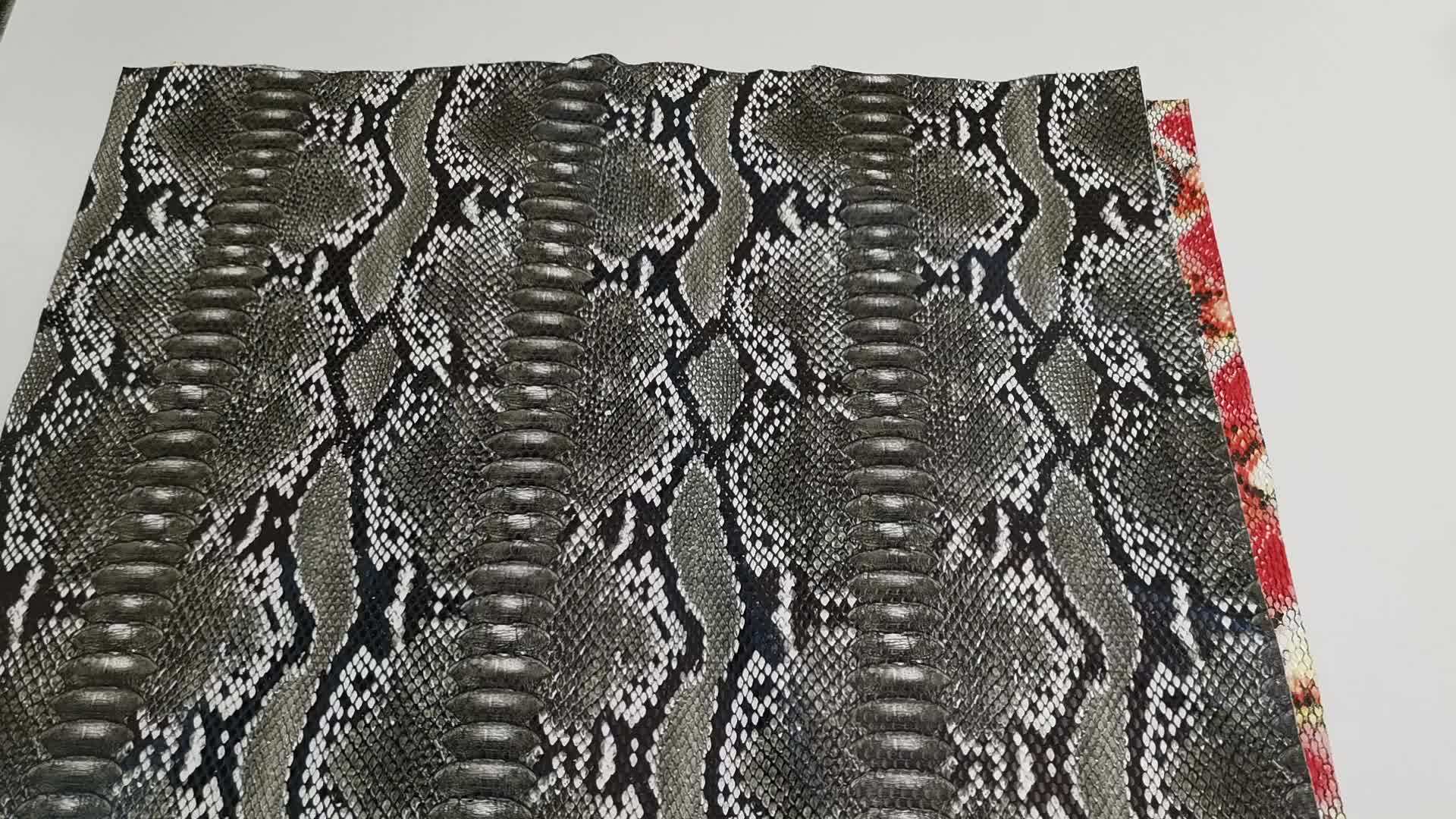 Snake Pu Artificial Leather Fabric Leather For Bags - Buy Snake Pu ...