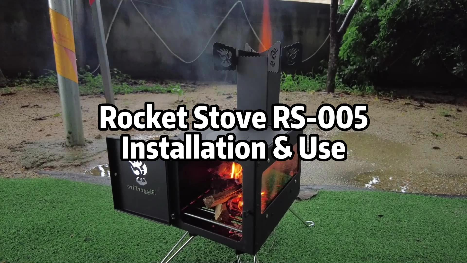 Outdoor Hiking Camping Portable Rocket Stove Multi Fuel Wood Burning ...