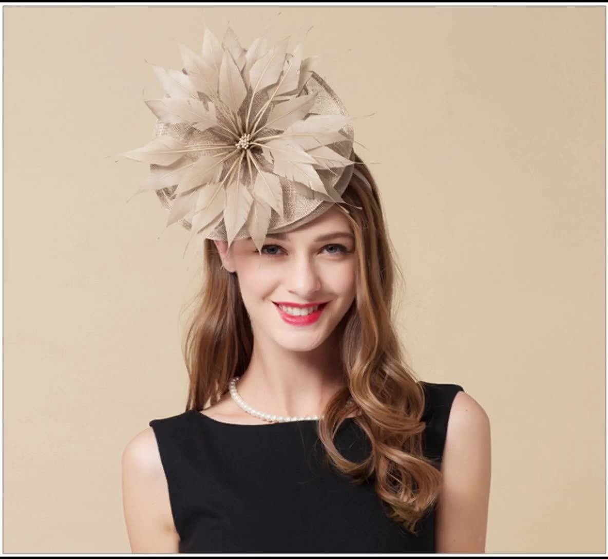 Female Fedoras Sinamay Fascinator Hats Melbourne Cup Lady Feathers ...