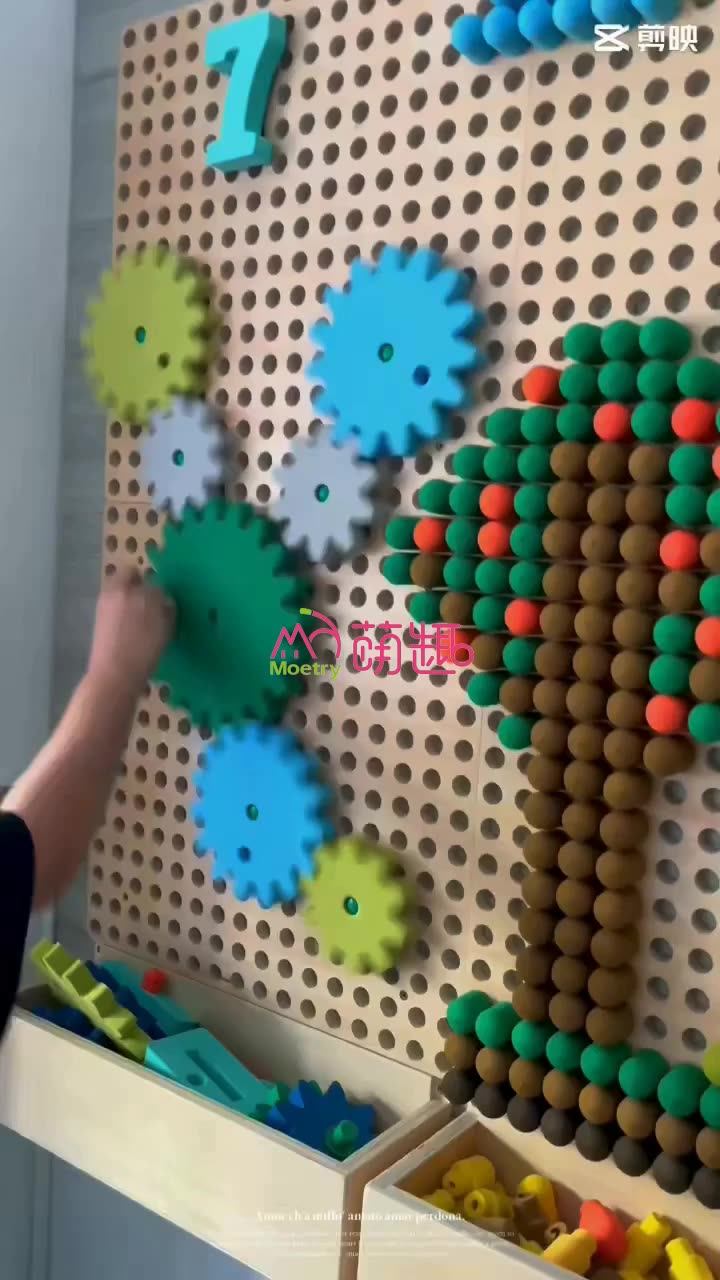 Moetry Custom Design Kids Stem Wall Game Wooden Wall Play Panel With ...