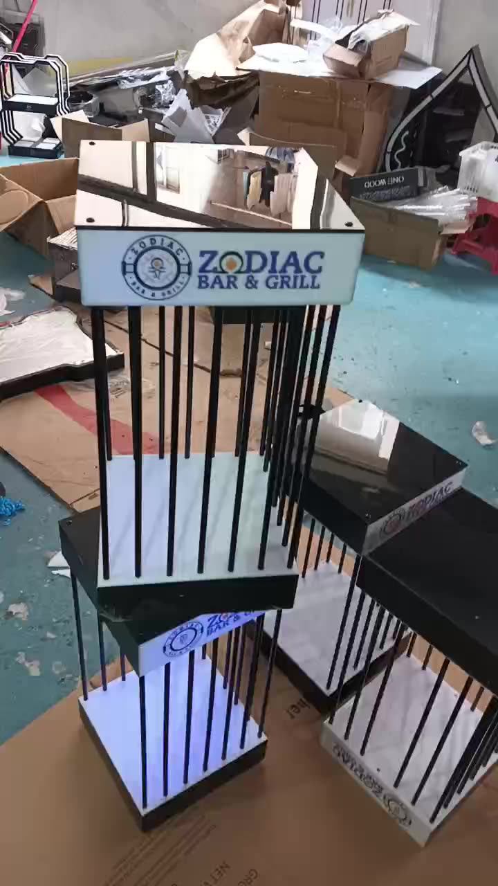 Free Logo Supported Bar Lounge Bottle Cage Displays With Lock Led ...