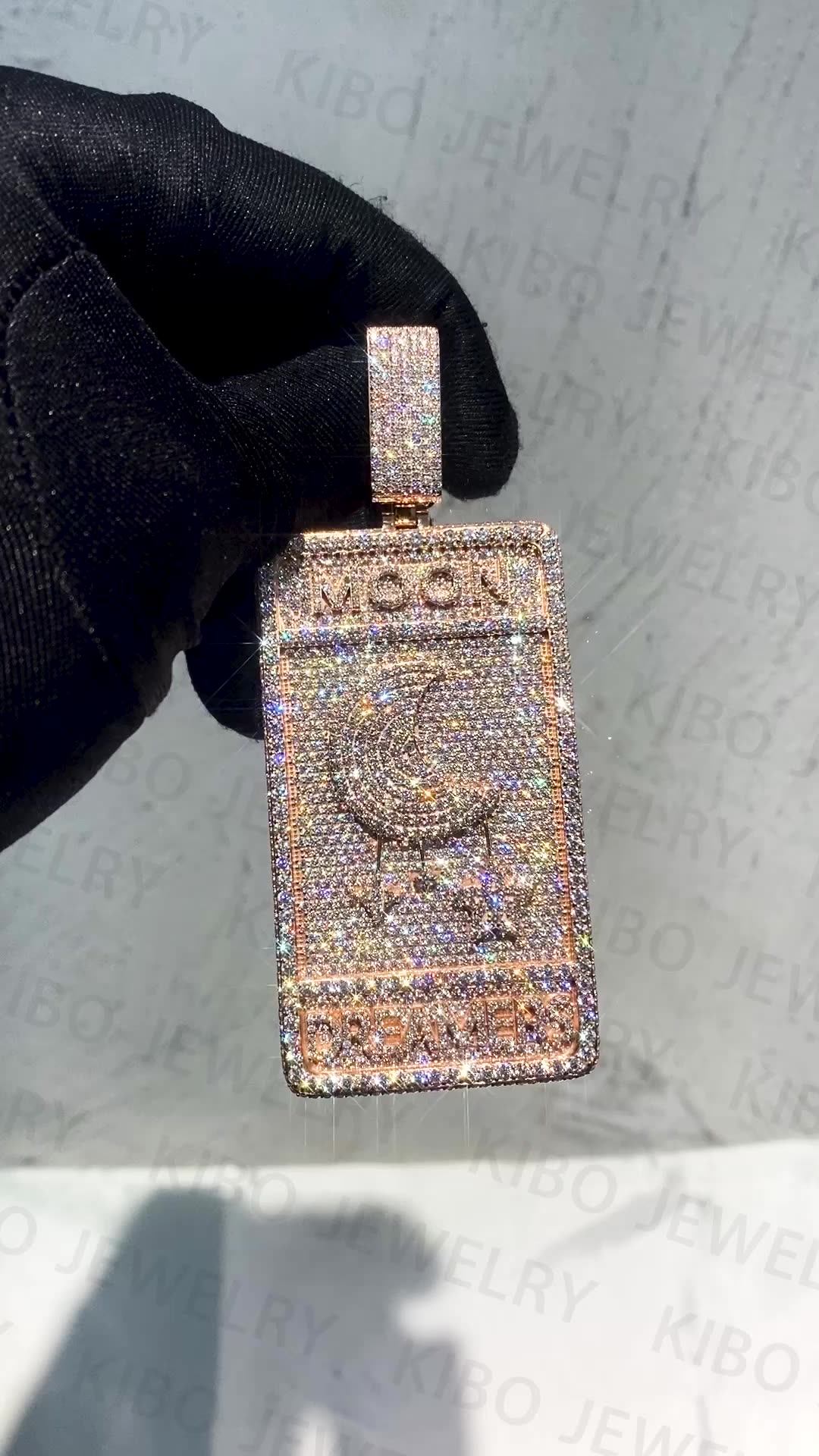 Custom Hiphop Men Made 10k Solid Pure Gold Iced Out Moissanite Plate ...