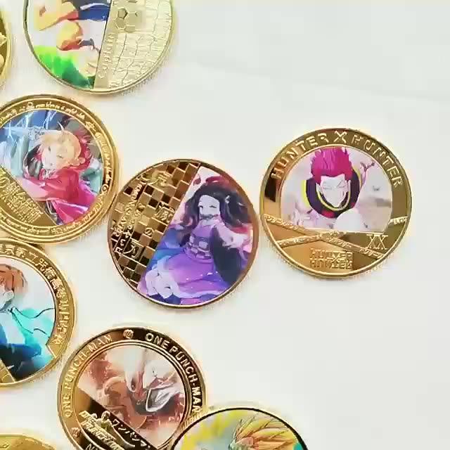 5 Designs Japan Video One Punch Man Gold Coin Anime Metal Coin Creative ...